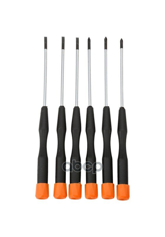 Набор отверток часовых 6 предметов (крестPH00x60, PH0x60, шлицSL1.5x60, 2.0x60, 2.5x60, 3.0x60) магнитных, блистер CrV AV