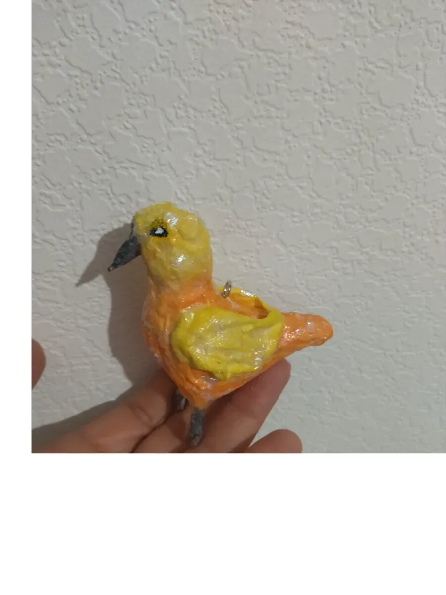 Ватная елочная ретро игрушка "Птица"