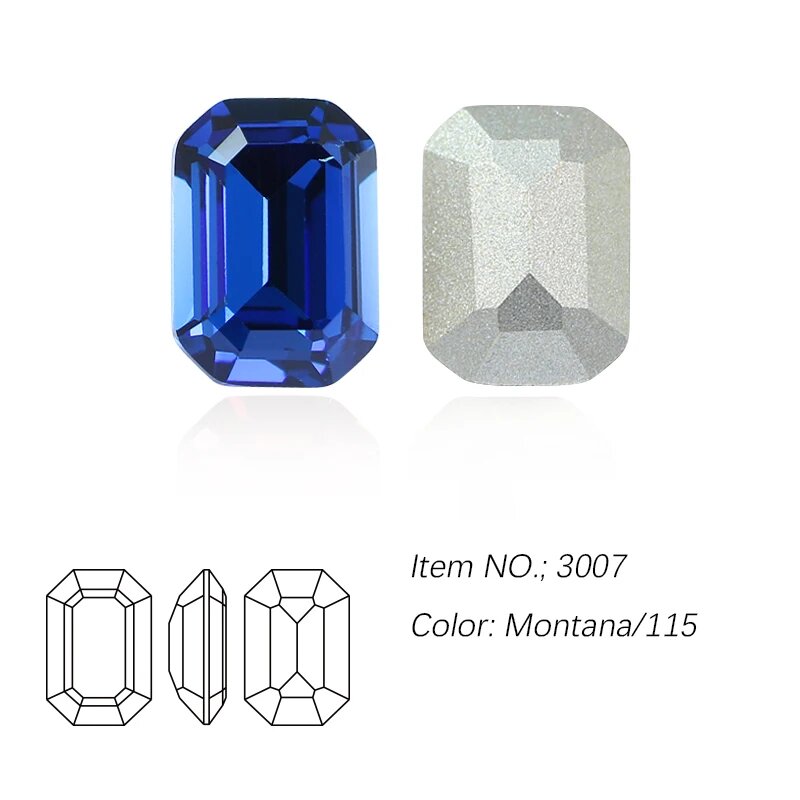 Стразы K9 синие Montana 13x18mm (10шт)