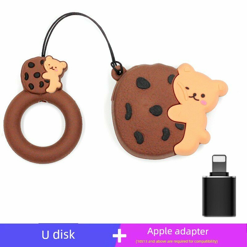 USB-флешка с рисунком мишутки 128 ГБ USB 3.0 с адаптером Apple для iPhone