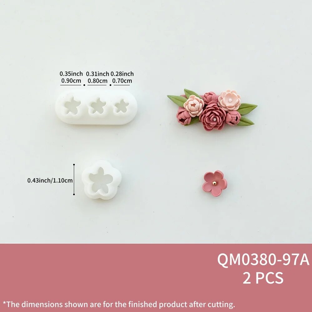 Мини-формы для сережек из полимерной глины, набор 2 шт, белый, PLA QM0380-97A