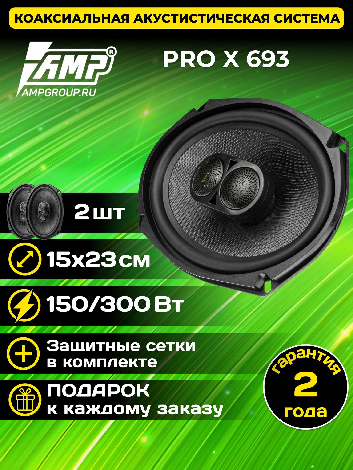 Колонки автомобильные AMP PRO X 693