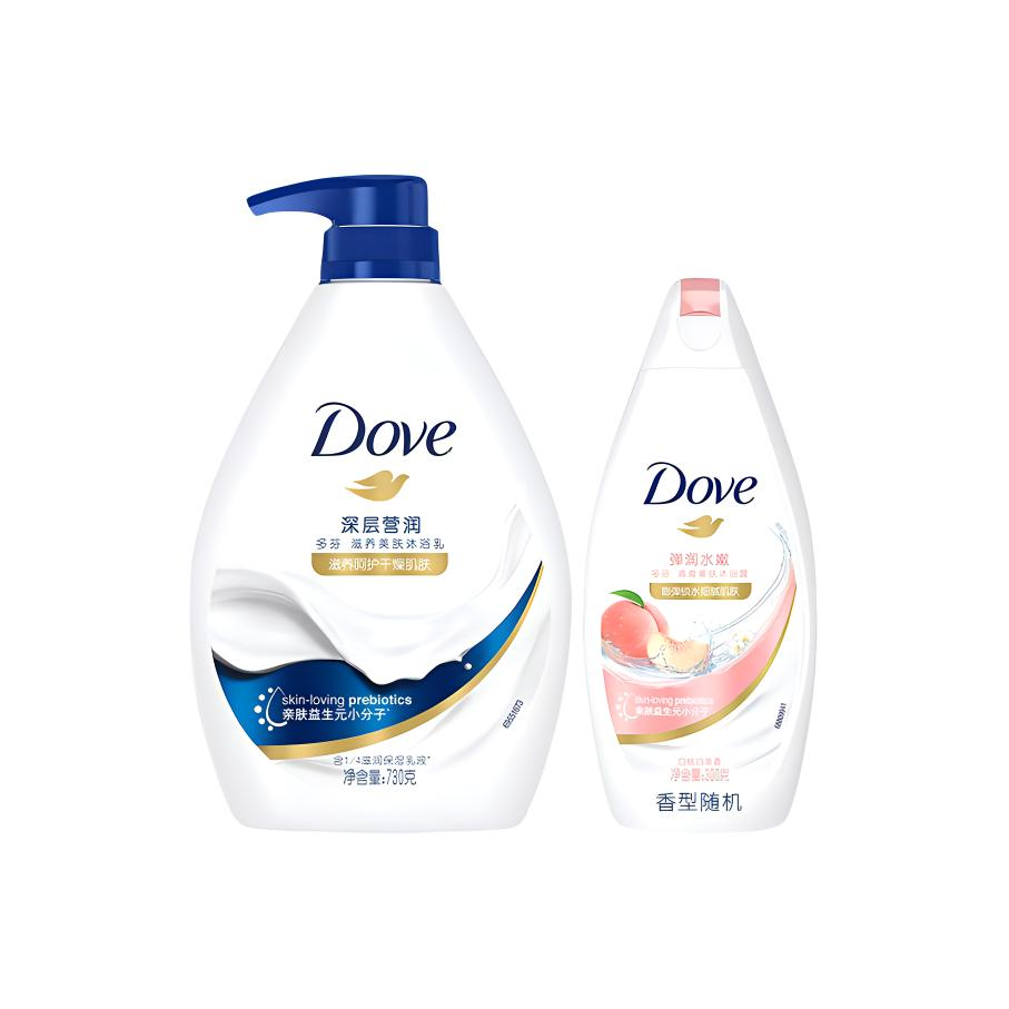 Крем-гель для душа унисекс Dove Глубокое питание и увлажнение Цветок вишни, 1000г+300г