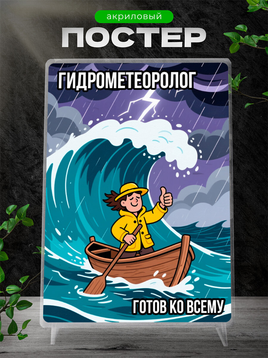 Постер на подставке ко дню работников гидрометеослужбы