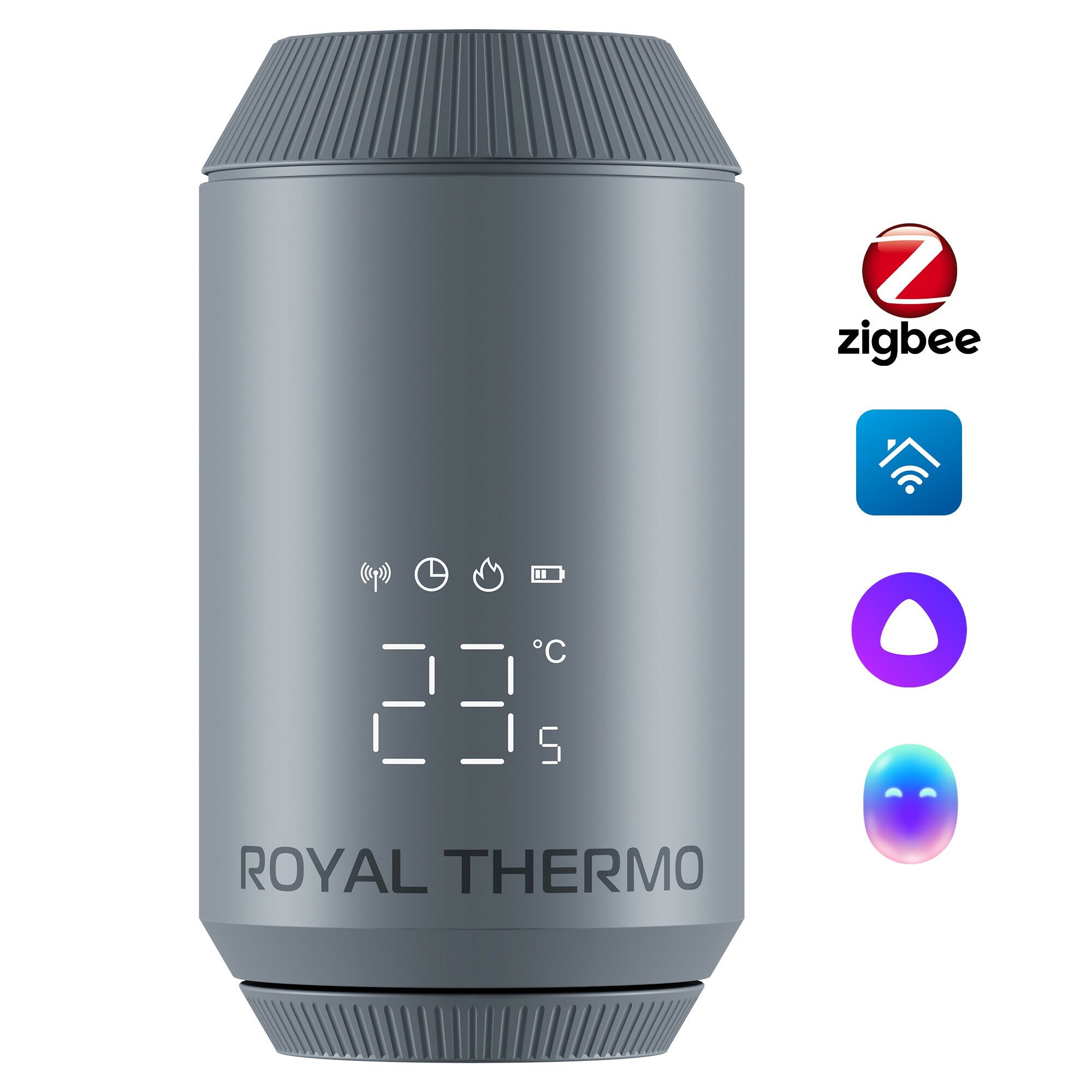 Термостат радиаторный электронный Royal Thermo Smart Heat 2.0, серебристый