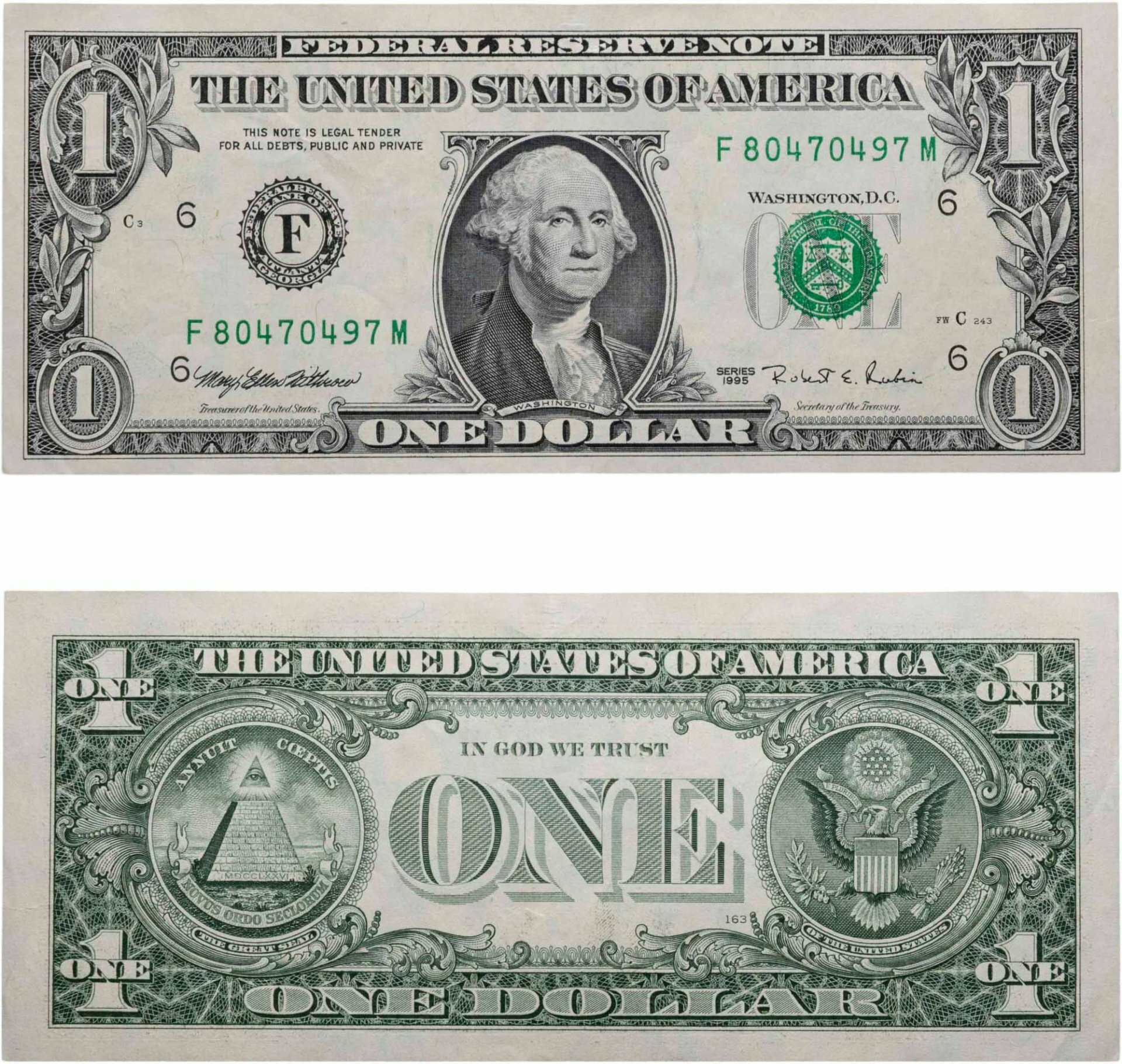 США 1 доллар 1995 Pick 496a F-Атланта