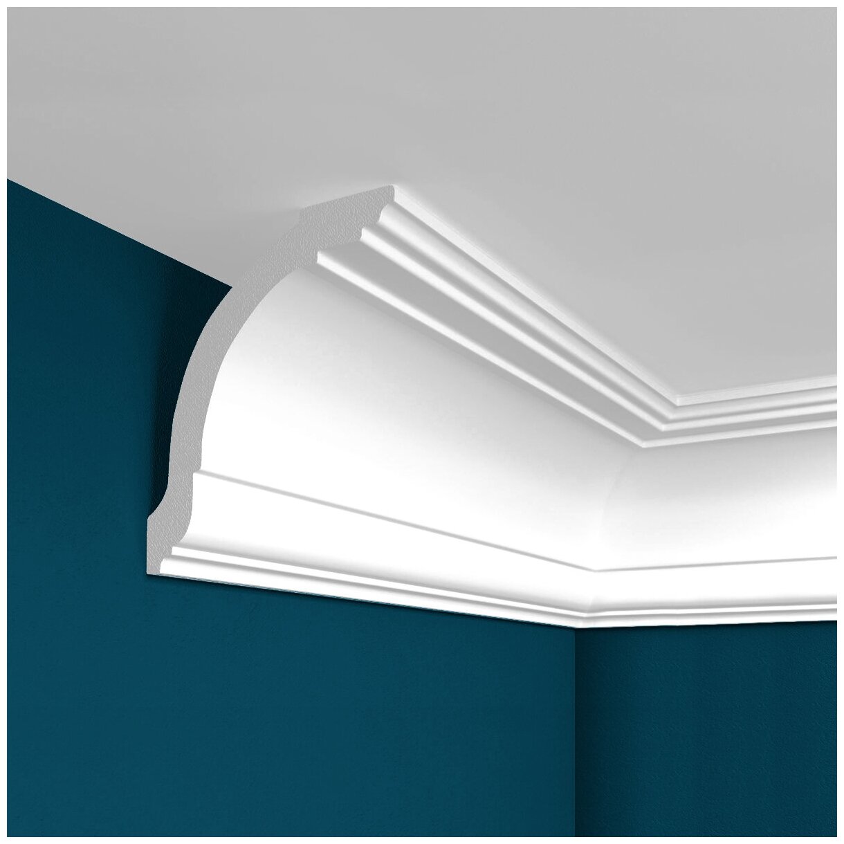 Карниз потолочный 84х97 мм плинтус полистирол под покраску Perfect Plus P08-2 метра