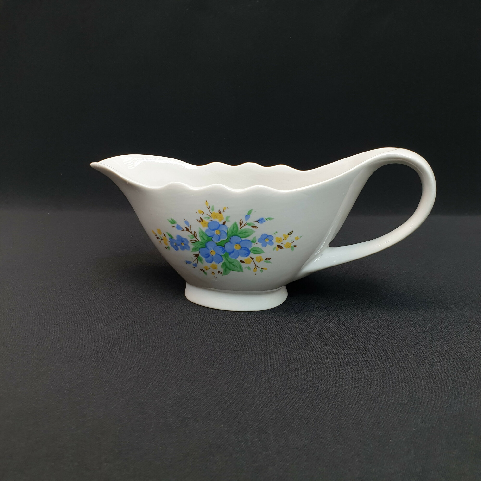 Винтажный соусник Дулево, фарфор деколь 325 мл, СССР