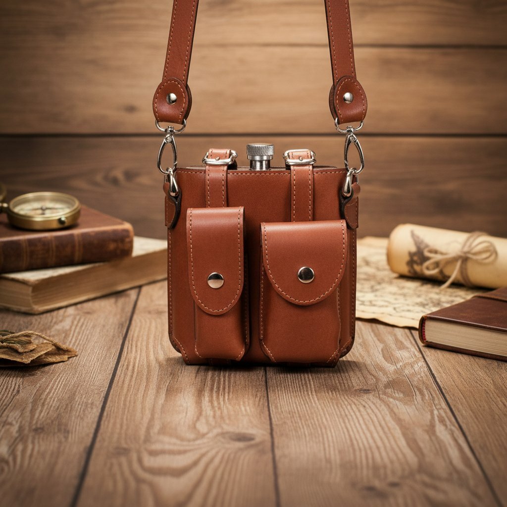 Походная фляга Комбат (с ножом и стаканами)