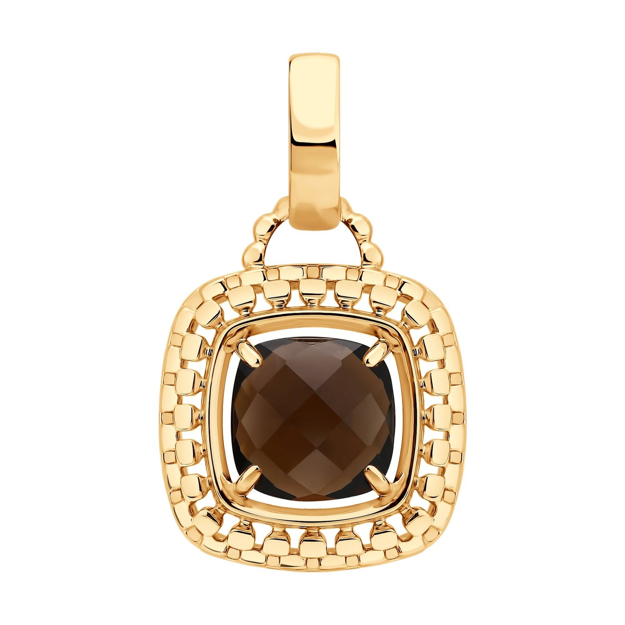 Подвеска, красное золото, 585 проба, раухтопаз