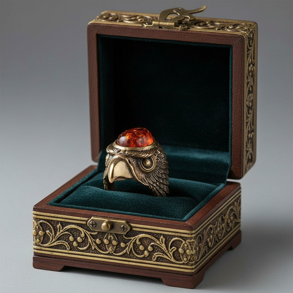 Кольцо, янтарь