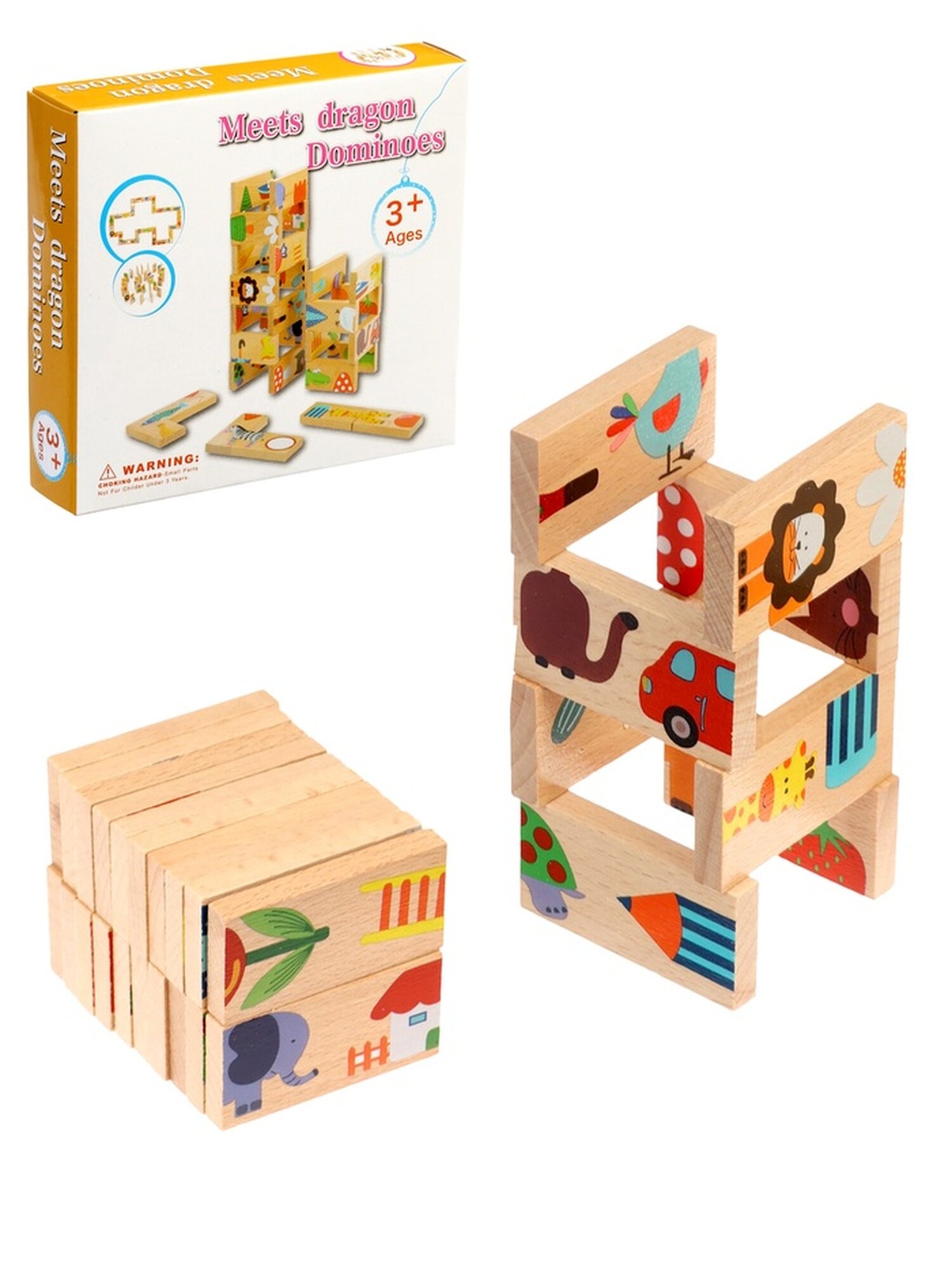 Обучающая игра Сима-ленд "Домино Половинки", дерево, 3-5 лет, 1 шт