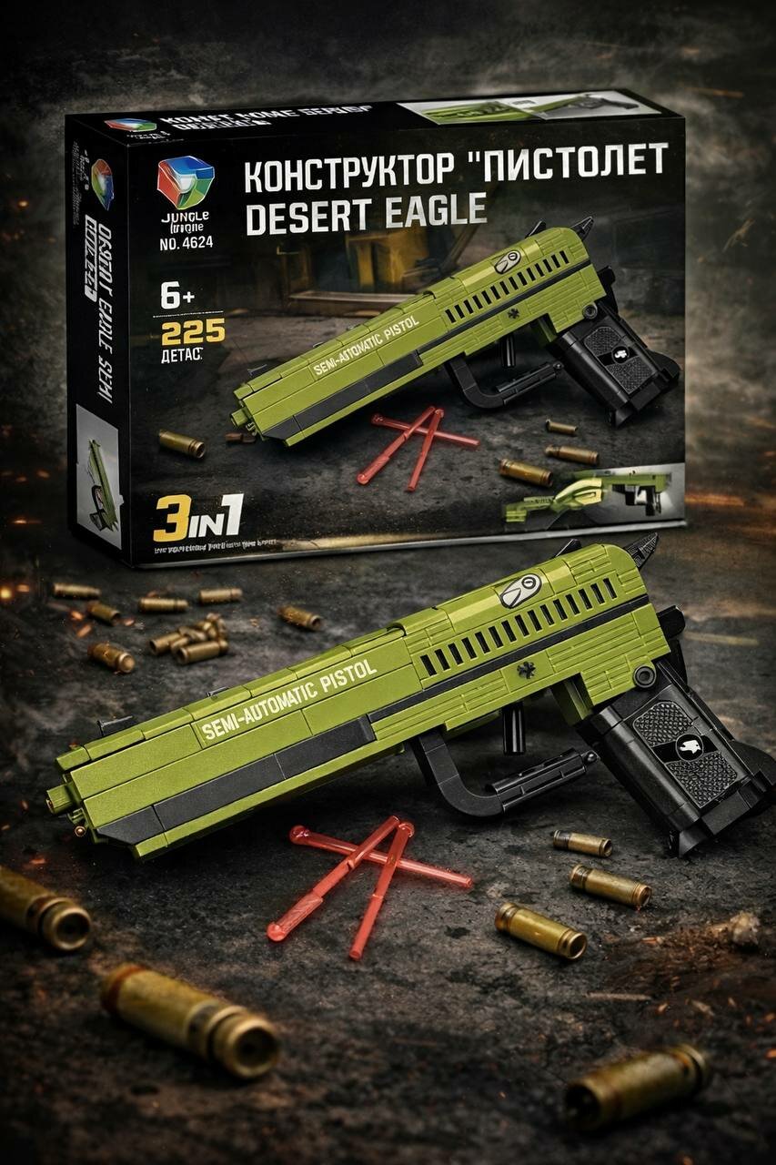 Конструктор "Пистолет Desert Eagle" 3 в 1, 225 деталей, для детей и взрослых от 6 лет