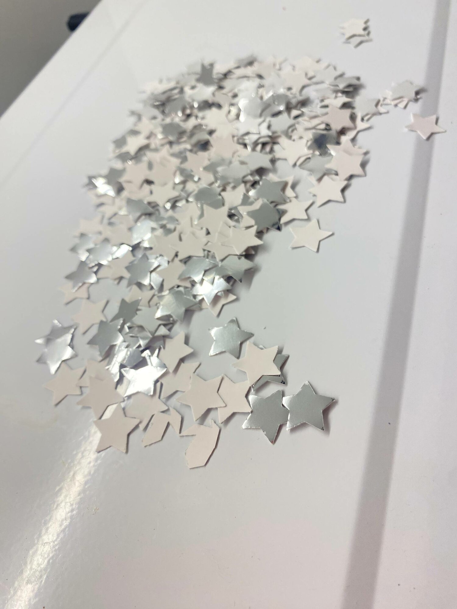 Конфетти " звезды" зеркальные серебро односторонние для праздников, скрапбукинга 1,5 см 10 г