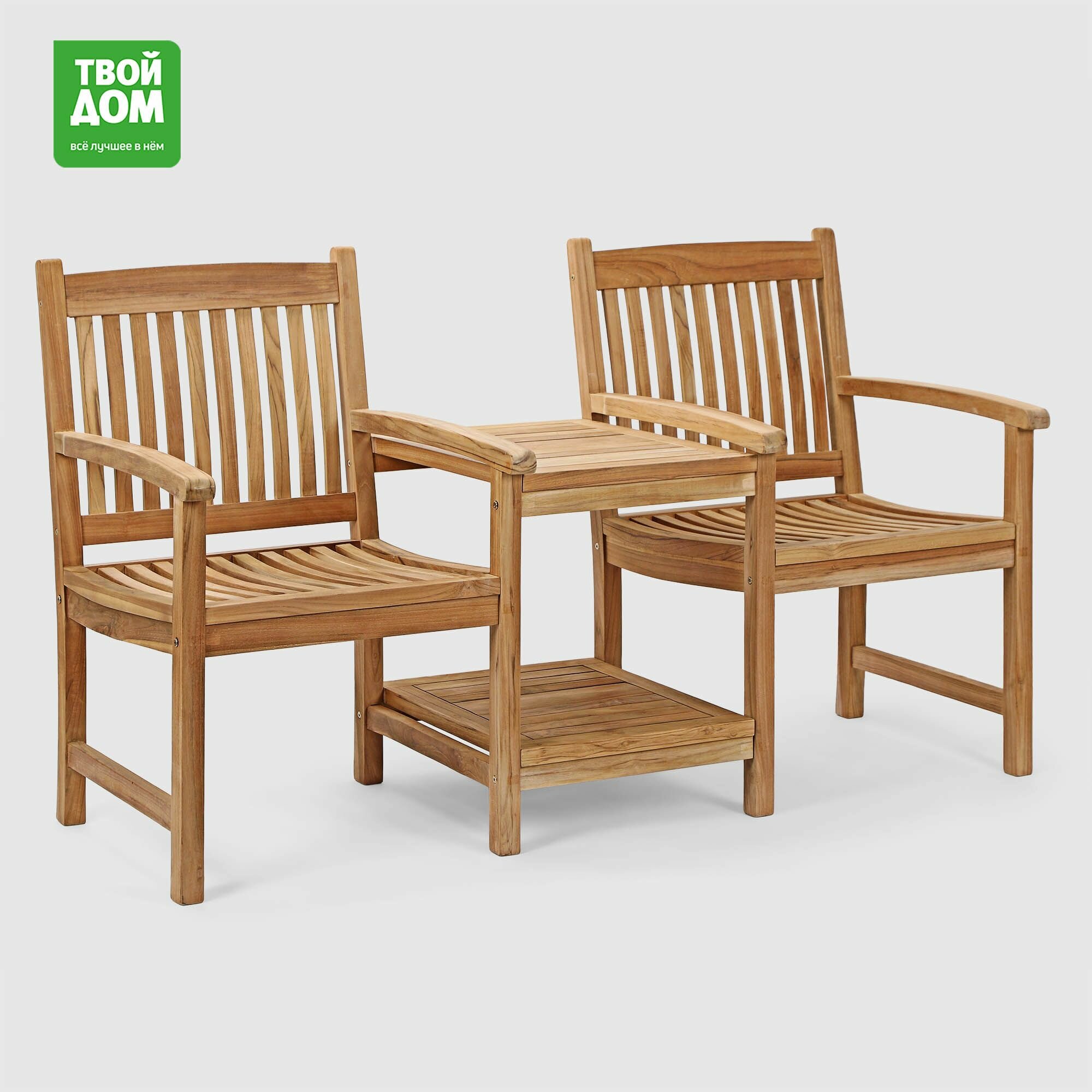 Скамейка садовая Rohman Java со столиком 161х62х93 см