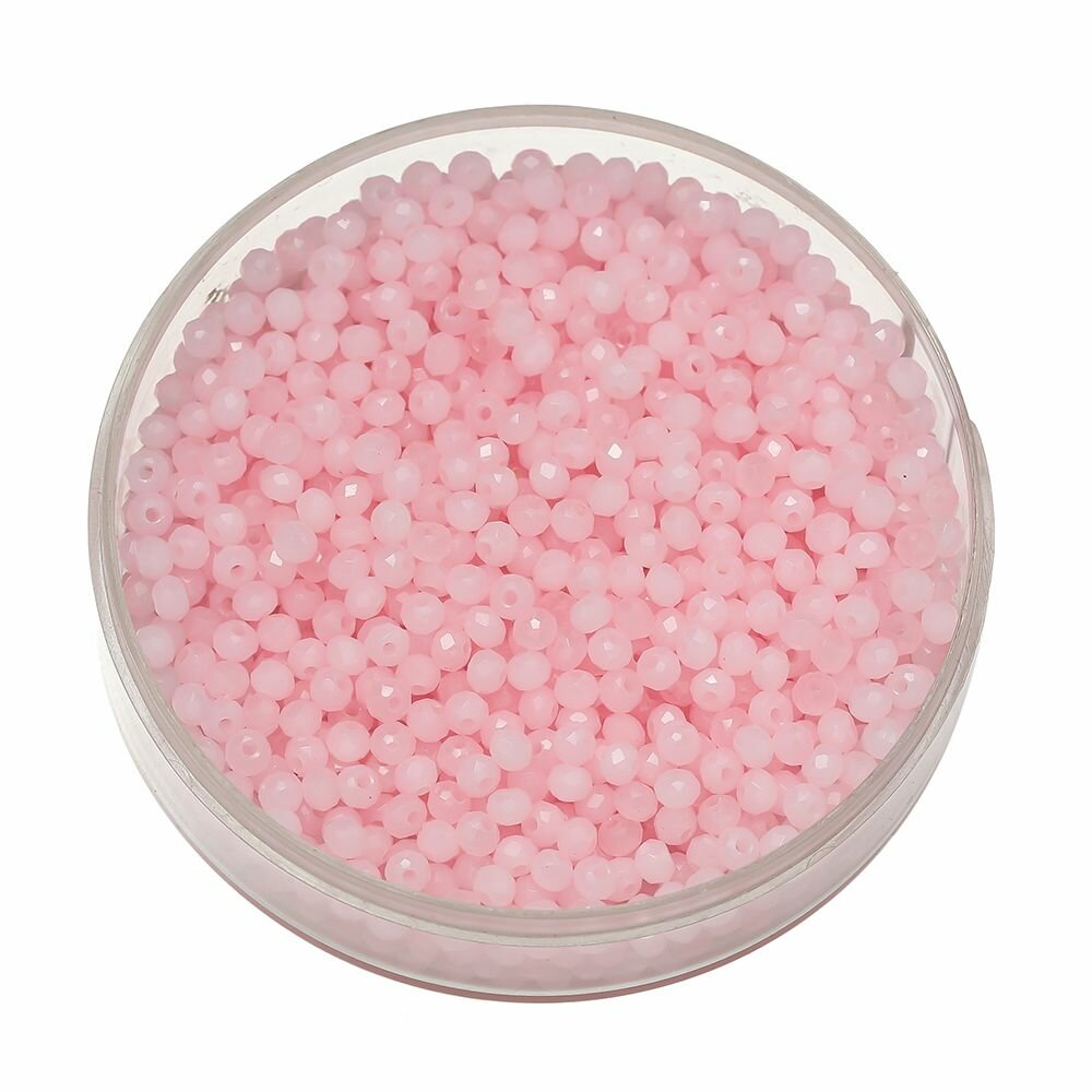 Фианит граненый 2 мм, бусины натуральные для рукоделия и украшений, около 150шт, цвет розовый