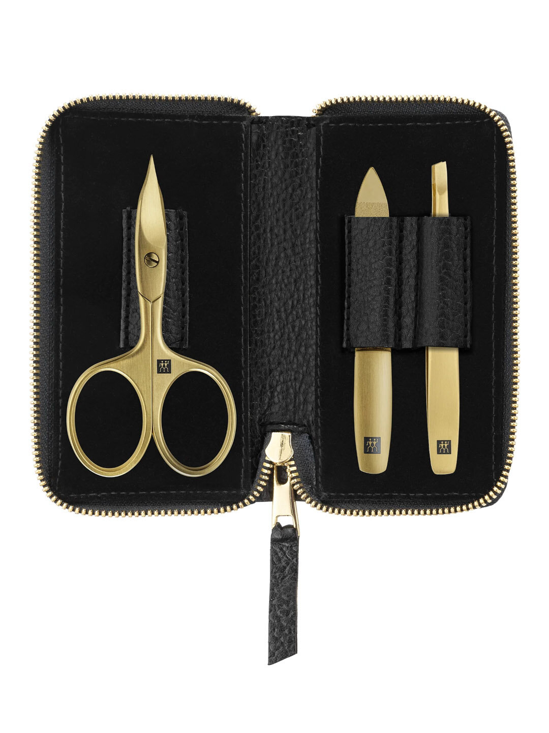 Маникюрный набор ZWILLING TWINOX GOLD, 3 предмета, золотой/чёрный, натуральная кожа