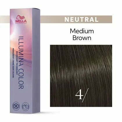 Wella Illumina Color 4/ Коричневый Инновационная стойкая крем-краска для волос, 60 мл