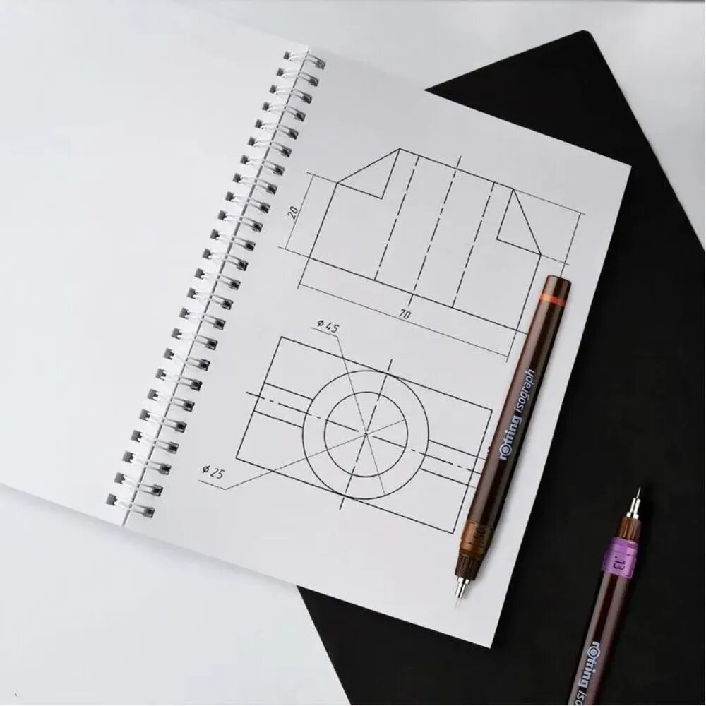 Rotring Isograph Изограф 0.1 мм Темно-бордовый техническая ручка для черчения и рисования — фото 1