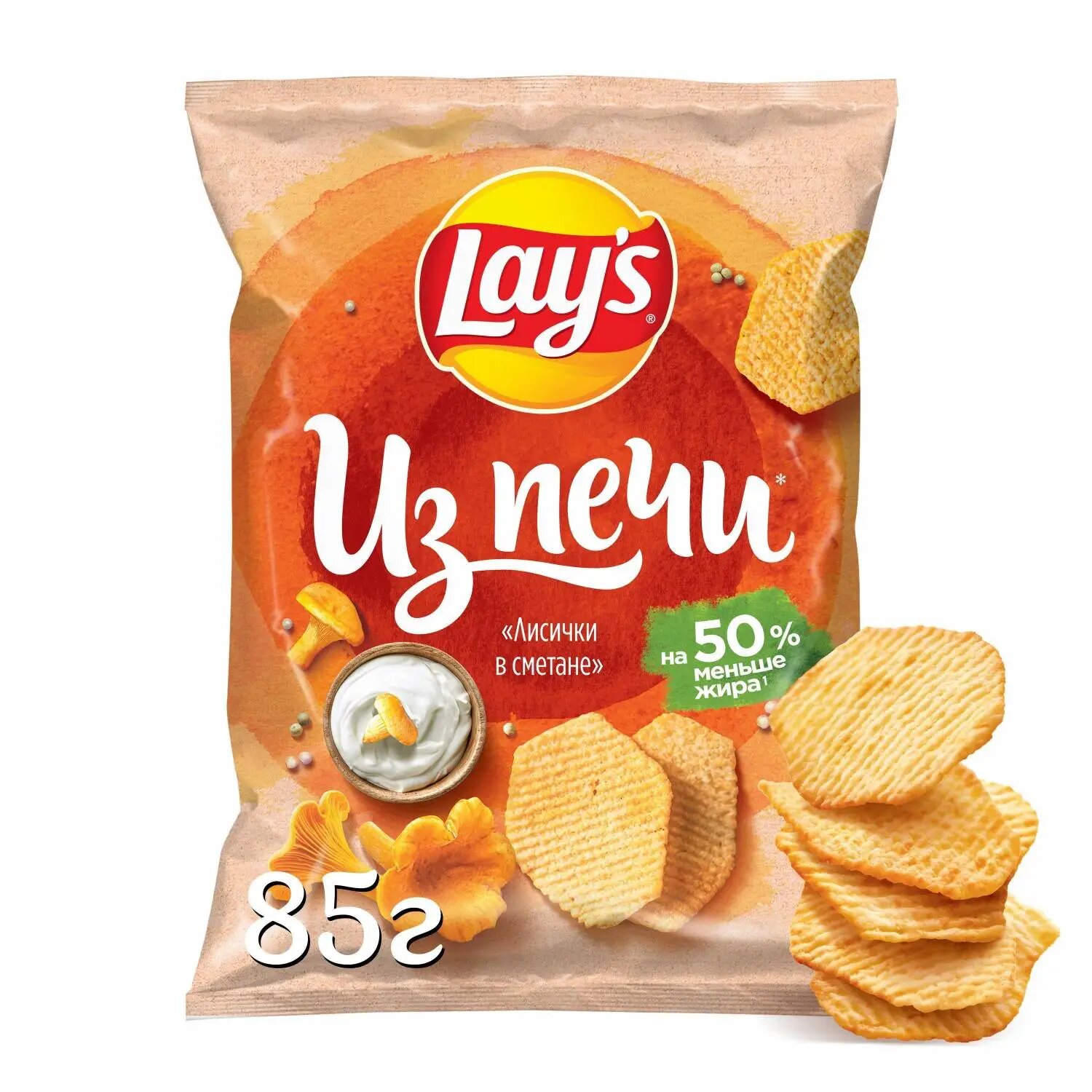 Чипсы Lays из печи лисички в сметане, 85г Lays