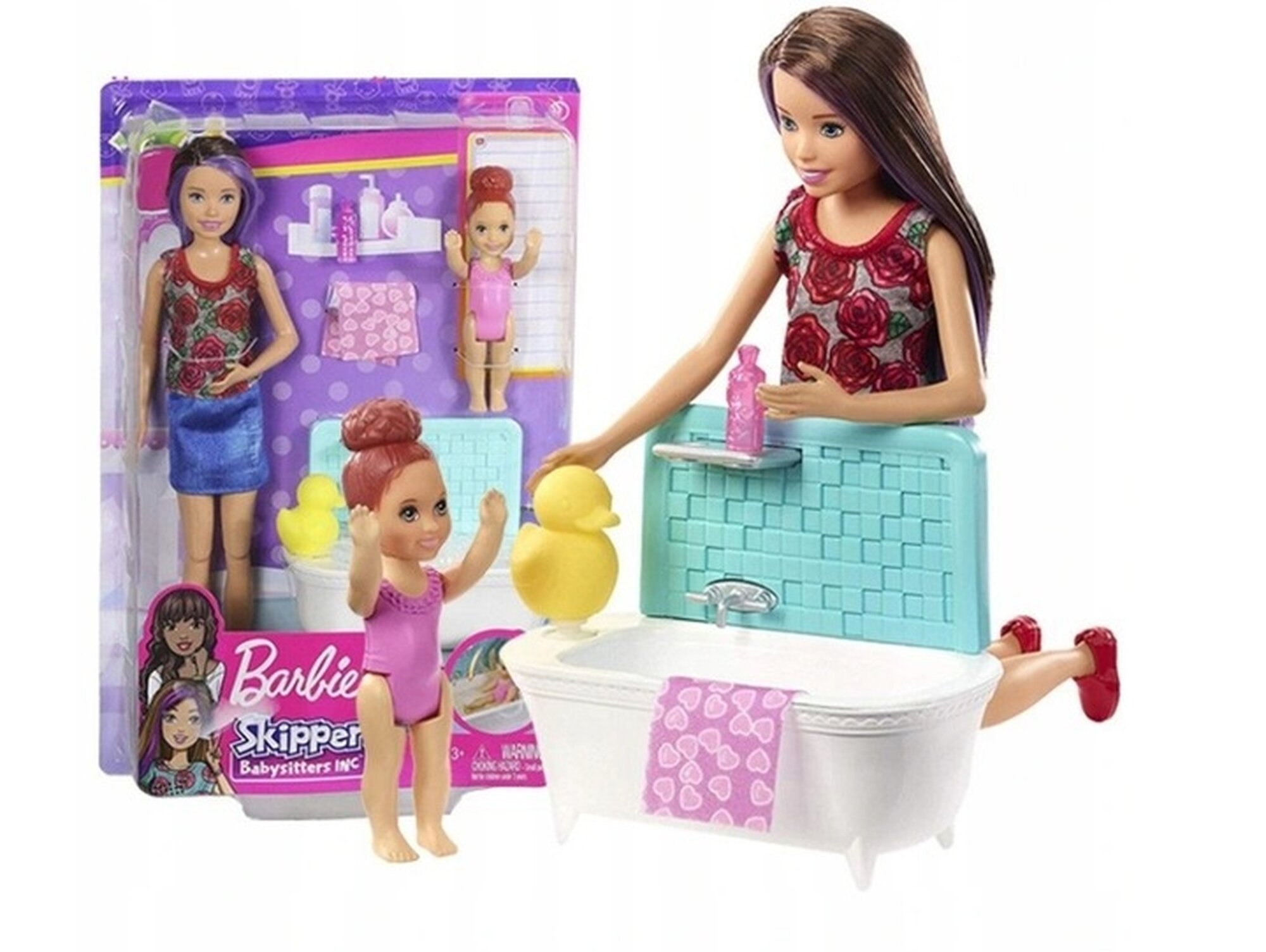 Игровой набор Mattel Barbie Skipper Babysitter - Кукла Барби Скиппер Няня с ванной и детским набором - Барби FXH05