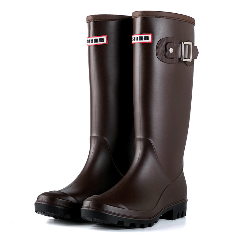 Модные женские резиновые сапоги, высокие водонепроницаемые туфли, нескользящие и износостойкие резиновые сапоги, бахилы на мягкой подошве, женские водонепроницаемые сапоги. Размер обуви. EU:40
