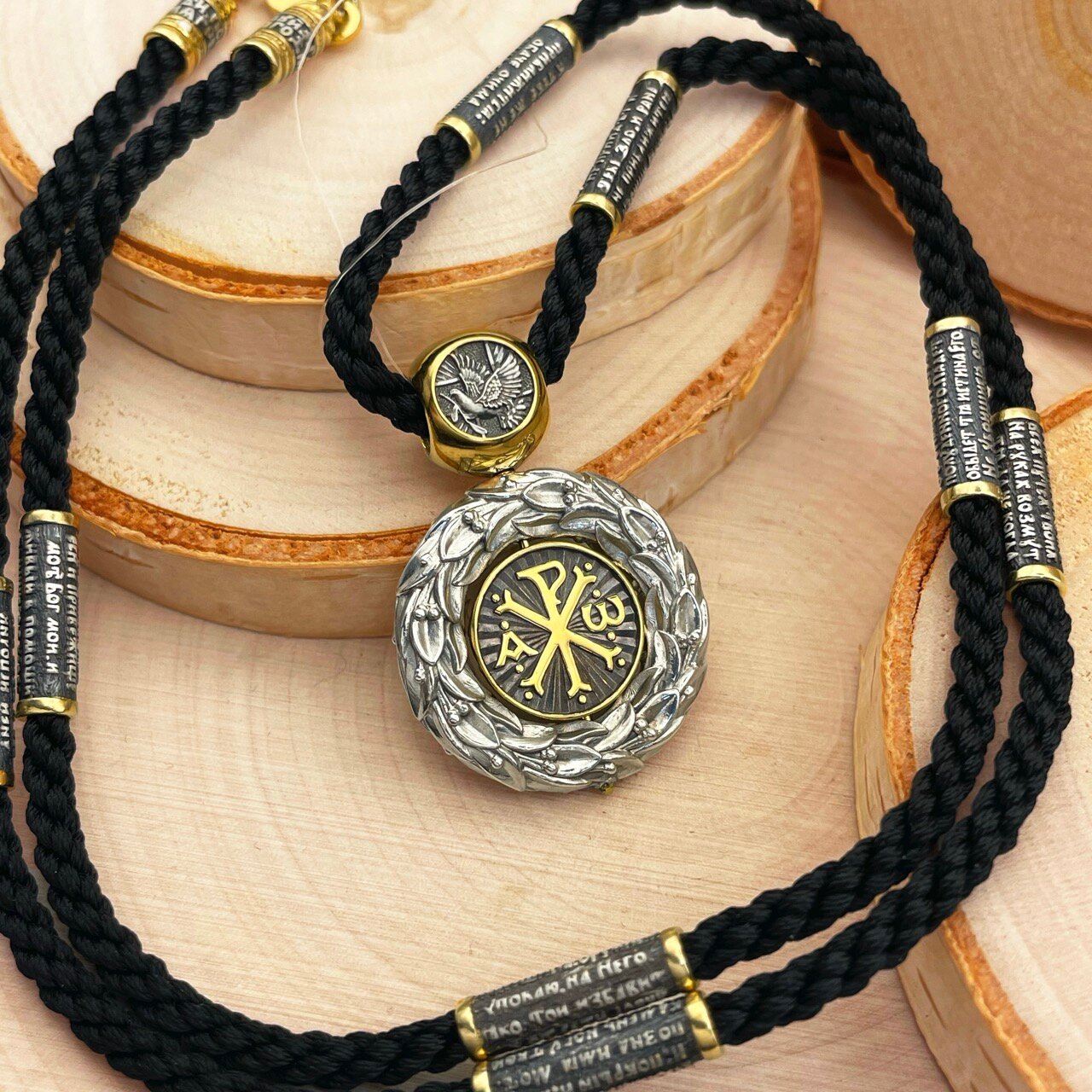 Комплект украшений, серебро, 925 проба, оксидирование, золочение, чернение