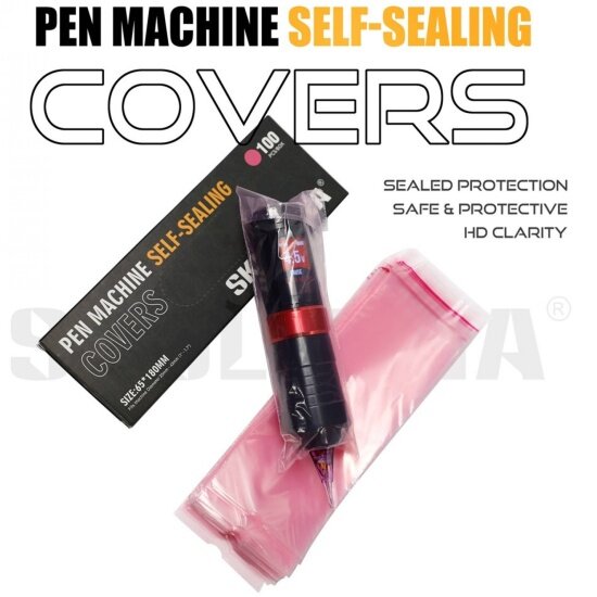 Барьерная защита на тату машинки Ava Pen Self-Sealing Pink 65x180 мм (100 шт.)