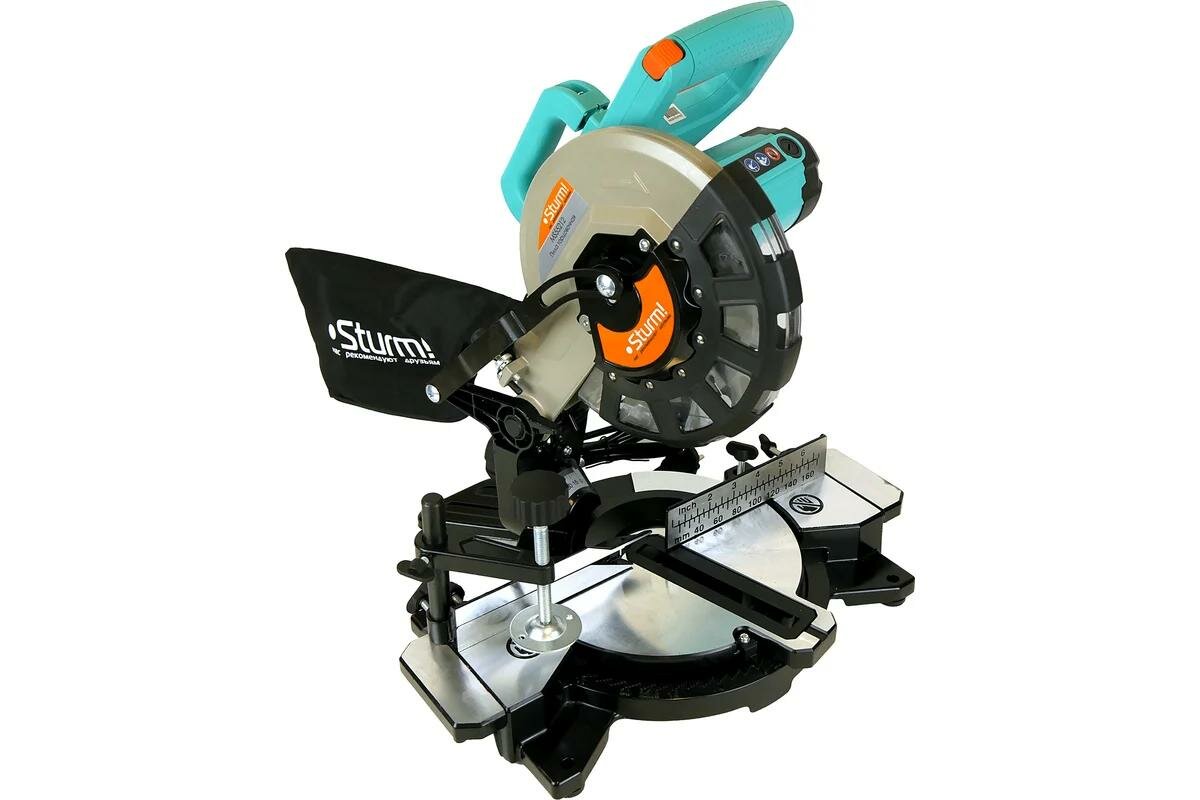 Пила торцовая Sturm 210 мм 1600Вт 5000 об/м 60/160 мм, угол 0-45 градусов, посадка 30 мм (MS55212)