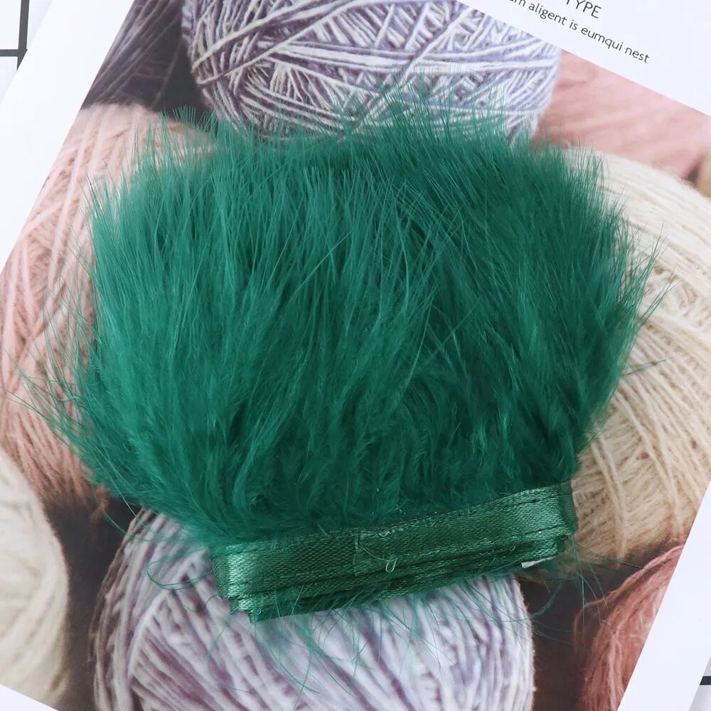 1 метр ленты из перьев индейки шириной 8-10 см для украшения одежды