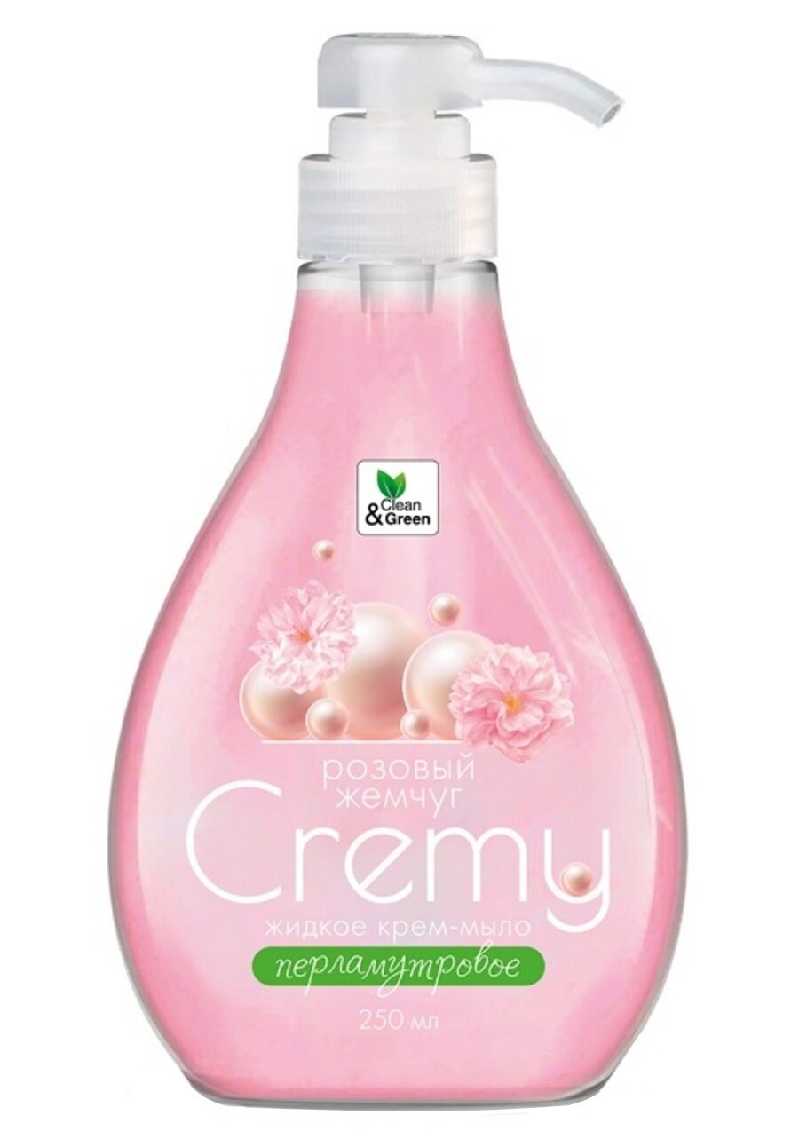 Крем-мыло жидкое перламутровое Clean&Green Cremy Розовый жемчуг 250мл дозатор