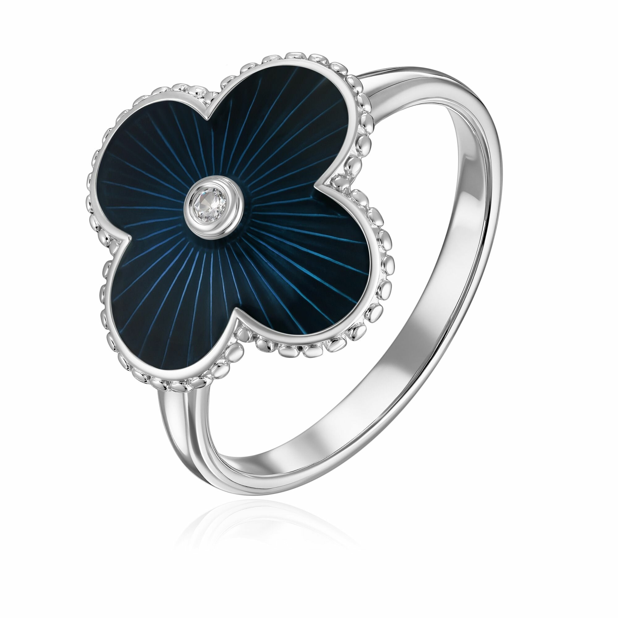 Кольцо, серебро, 925 проба, бриллиант