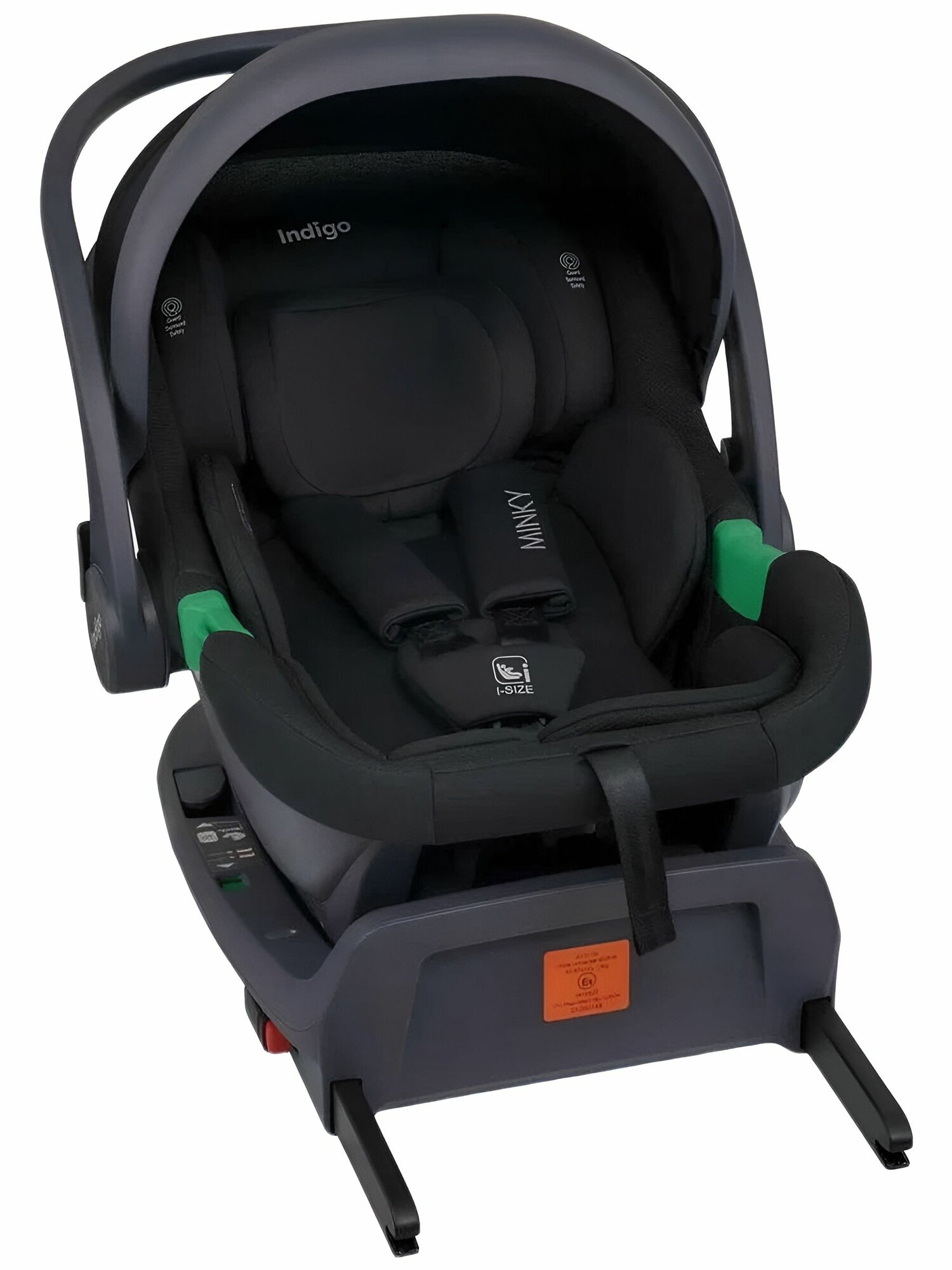 Автокресло Indigo MINKY I-SIZE c базой isofix 0+ (40-87см) черный