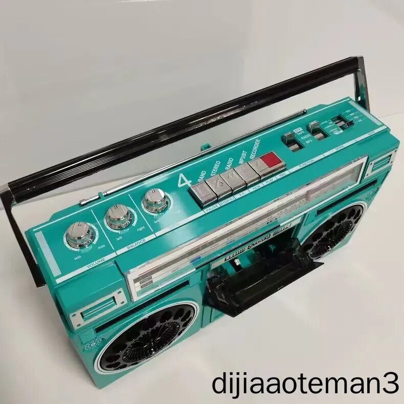 Ретро магнитофон Bluetooth/AM/FM/SW бирюзовый цвет запись кассет — фото 1