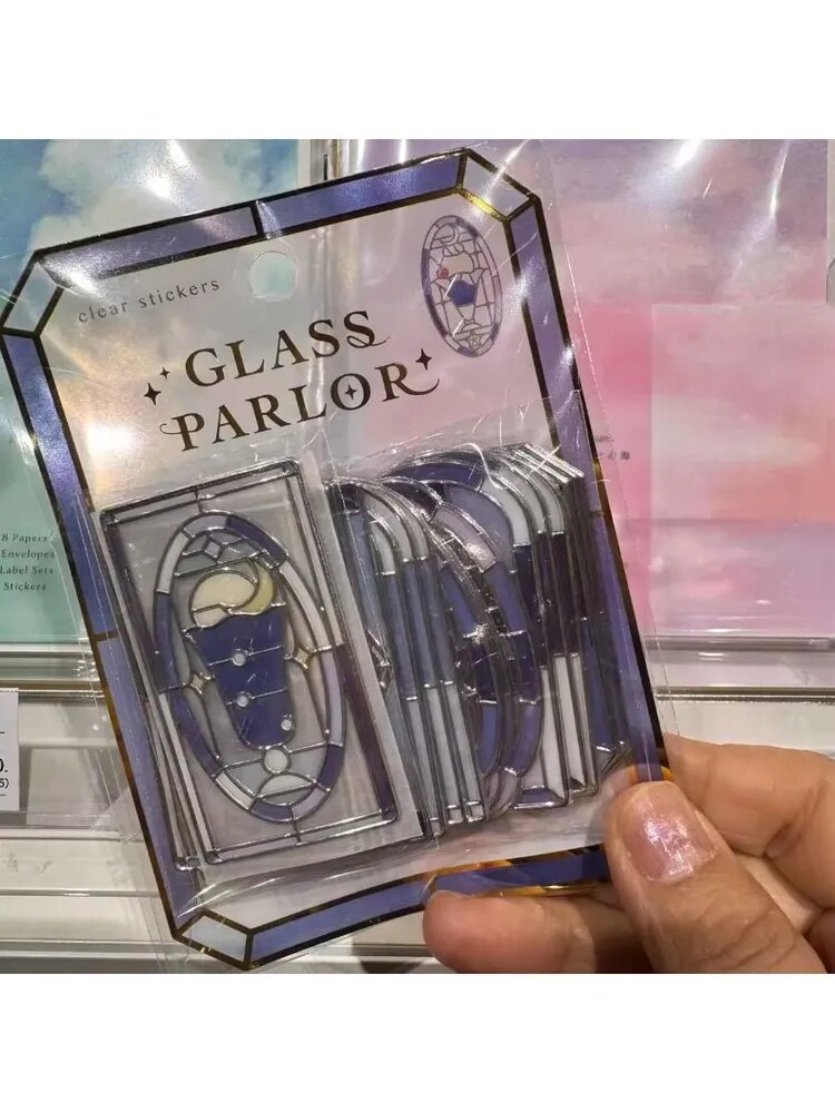 Стикеры Glass Parlor, 6 листов, витражные наклейки для декора, фиолетовые, для скрапбукинга и творчества