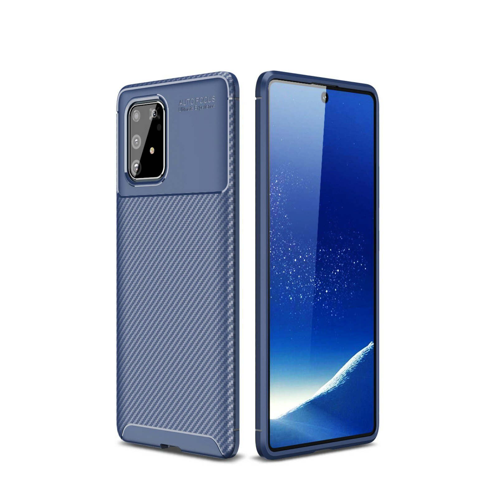 Чехол панель-бампер Чехол. ру для Samsung Galaxy A31 SM-A315 из прочного силикона с матовой отделкой под карбон синий