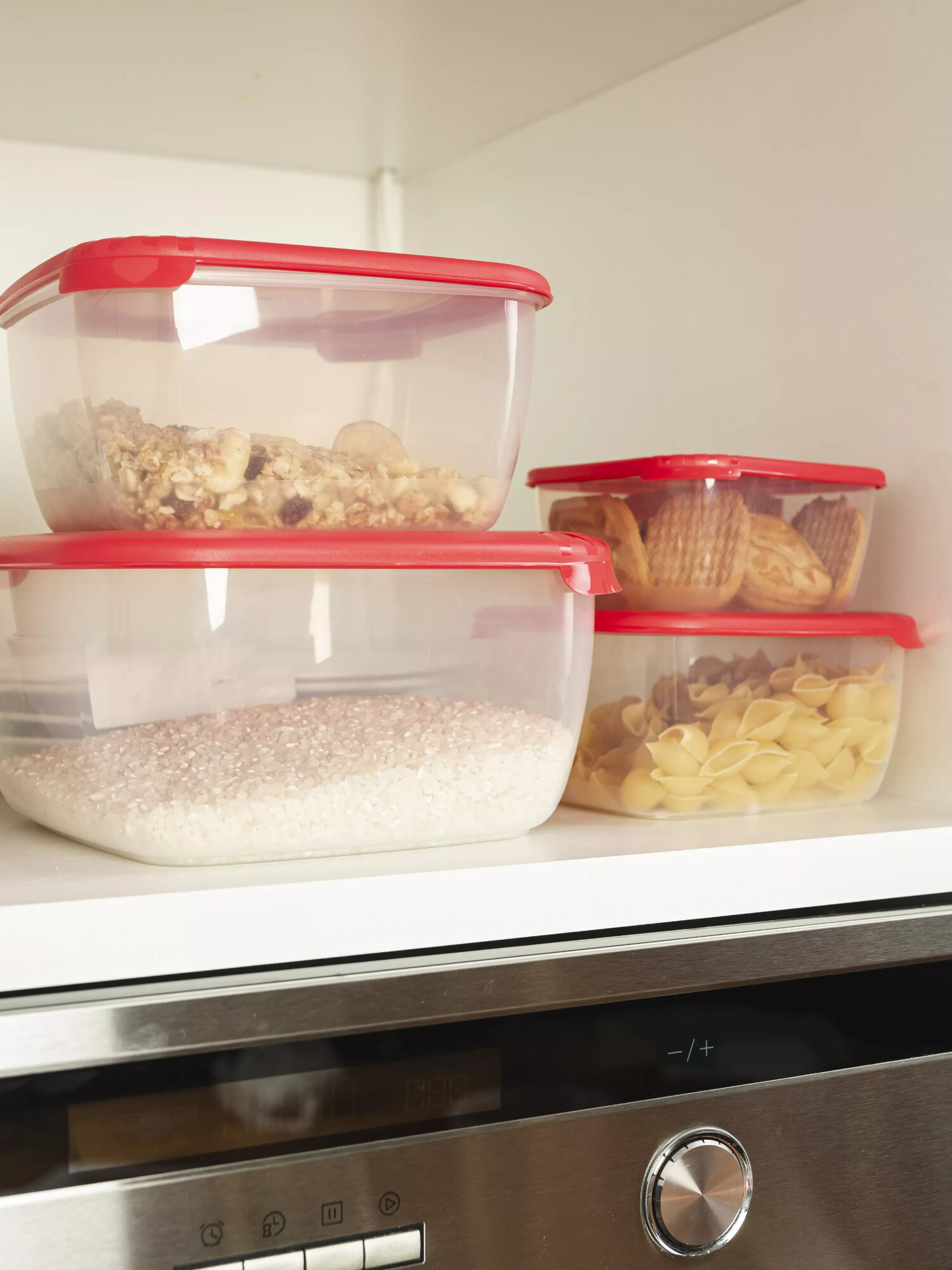 Контейнер пищевой пластик, 0.46,0.95,1.5,2.5 л, 10 см, 4 шт, Полимербыт, Лайт, 4354600