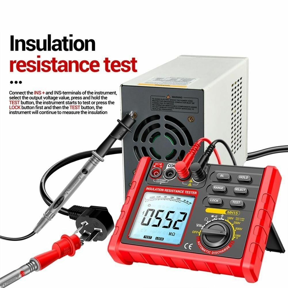 Эксклюзивный тестер изоляции MH15, цифровой мегаомметр для измерения сопротивления с ЖКдисплеем