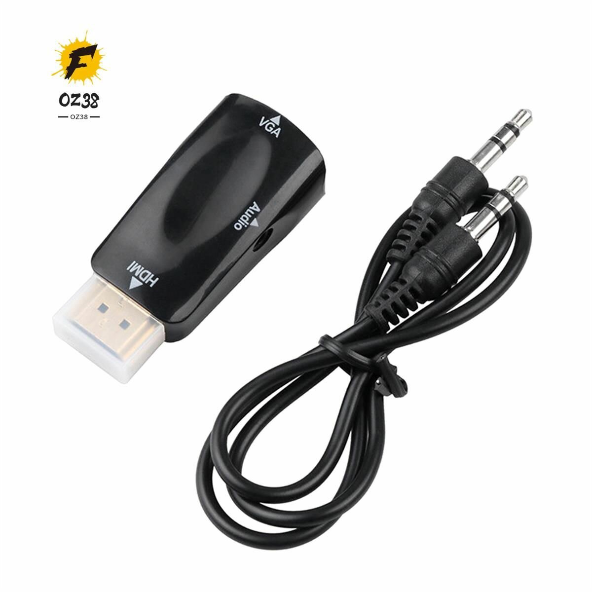 (A R Q K) Конвертер -совместимый с VGA, аудиокабель Адаптер 1080P 60 Гц передачей звука Аудиоконвертер разъемом 3,5 мм