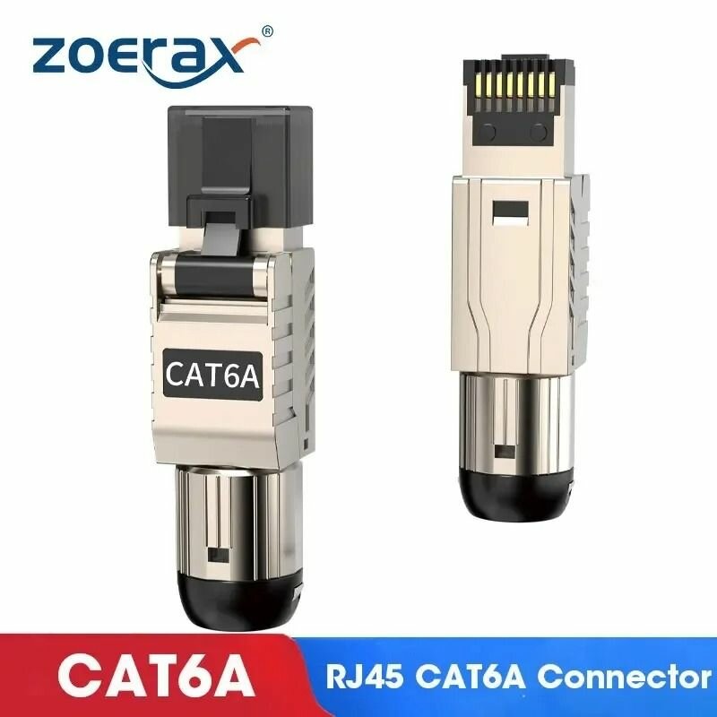 ZoeRax Коннекторы rj45 cat 6a cat7, rj45 коннектор с самозажимным механизмом для ручной работы с витой парой STP/UTP
