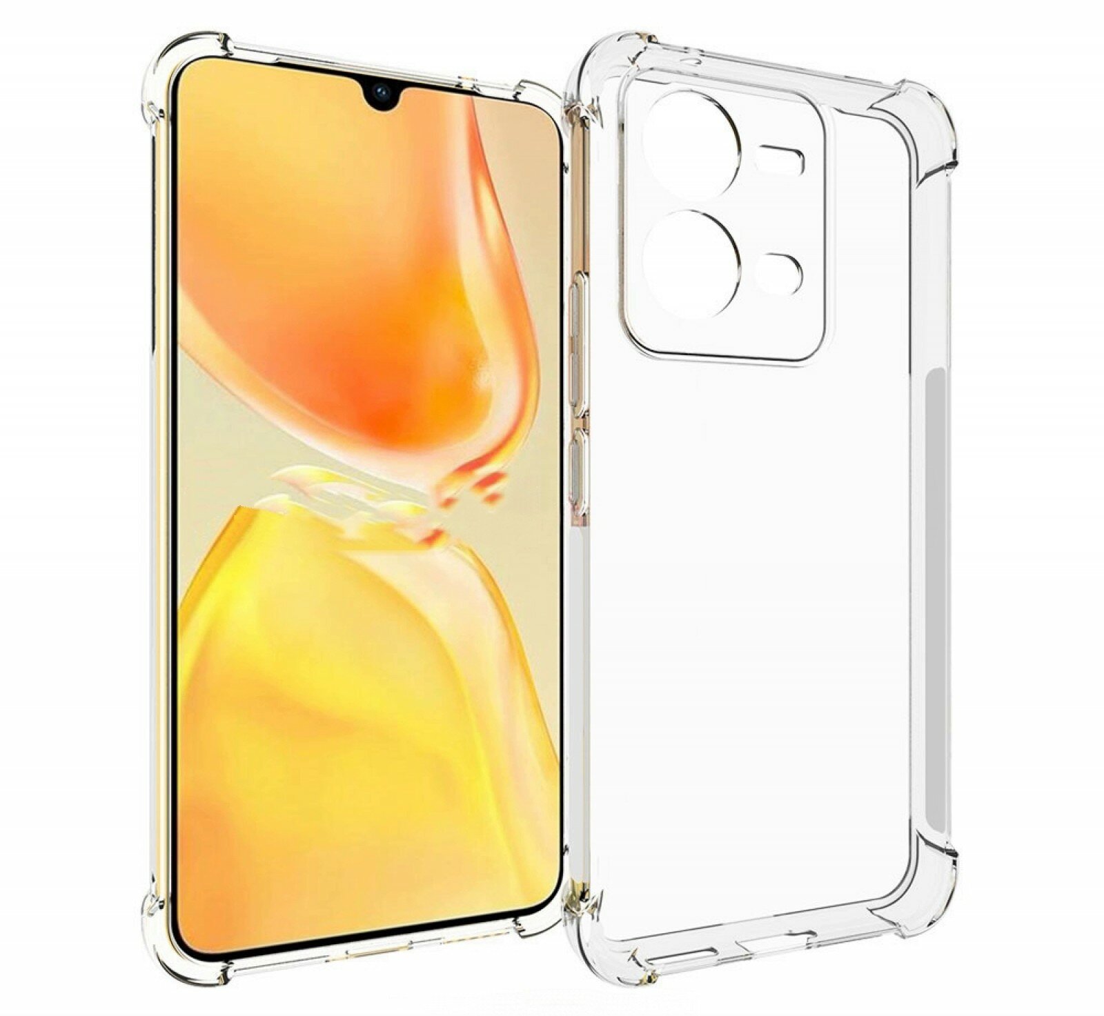 Чехол-бампер MyPads Tocco для Vivo V25 5G и V25e, прозрачный, противоударный, с усиленной защитой углов