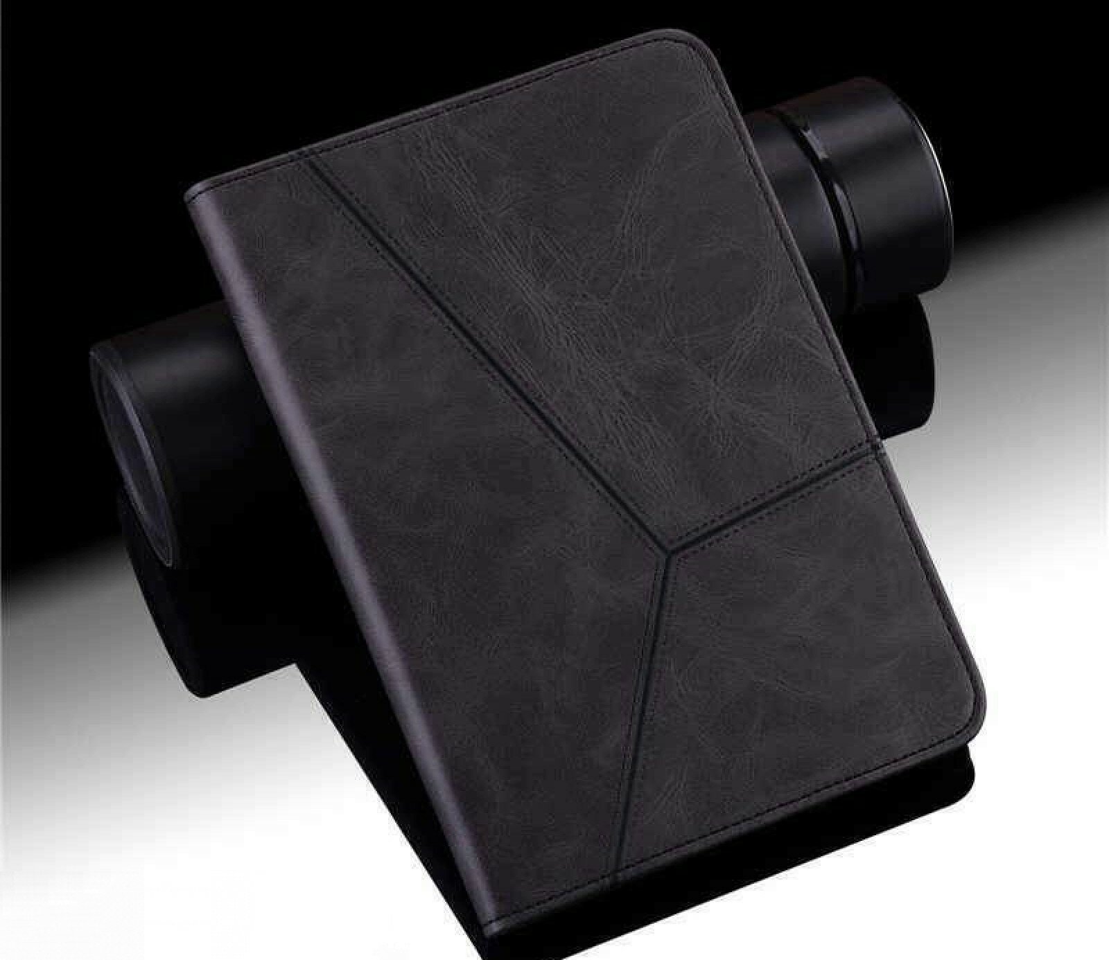 Защитный кожаный чехол MyPads Geometria di lusso для Samsung Galaxy Tab S6 Lite 10.4 SM-P619 (2022) с геометрическим швом, черный