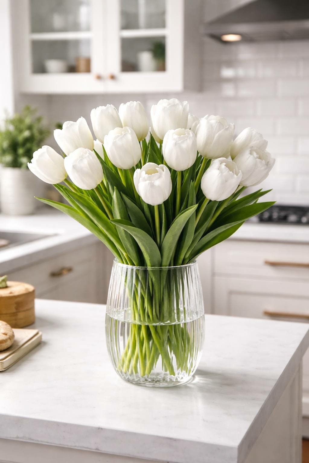 Искусственные тюльпаны белые для декора, 10шт, премиум качество