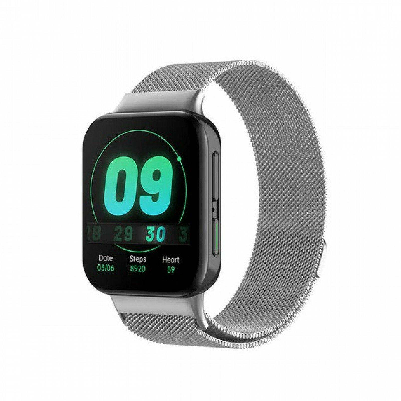 Сменный ремешок-браслет MyPads Milanese для OPPO Watch 2 46 mm из нержавеющей стали с магнитным замком, серебристый
