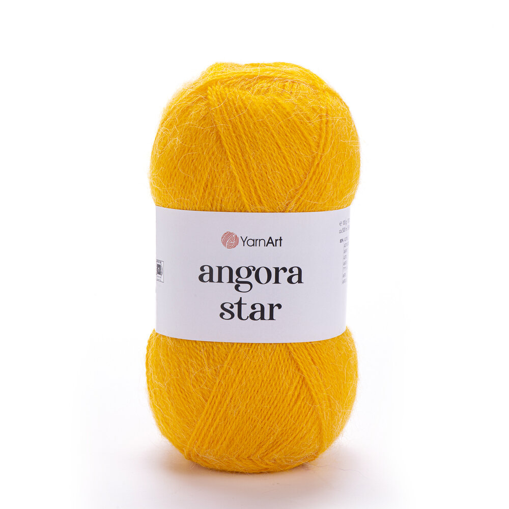 Пряжа для вязания YarnArt Angora Star 586 канарейка 100 гр/500 м 20% тонкая шерсть, 80% акрил