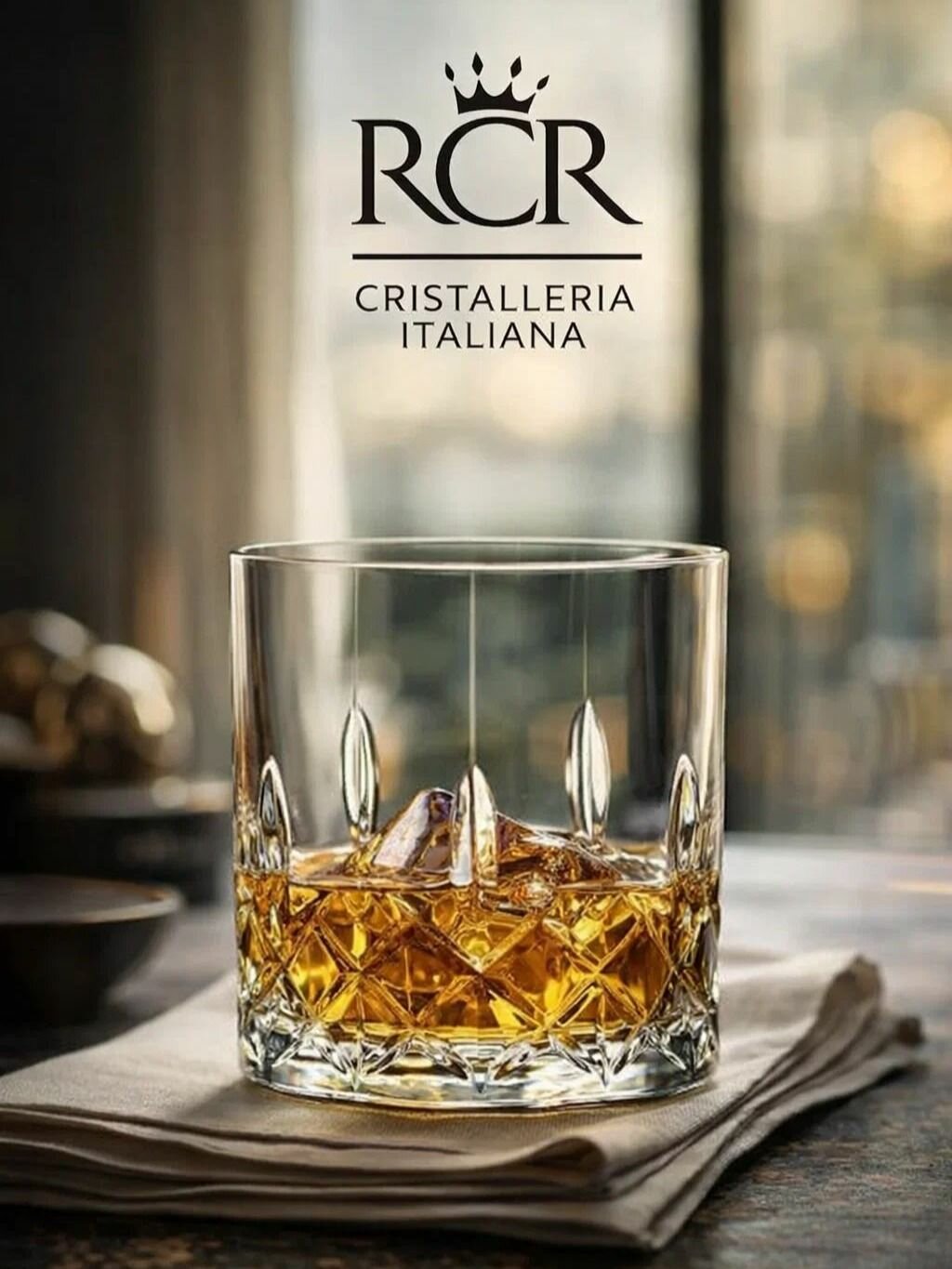 Стаканы низкие, подарочный набор RCR "Luxion Opera" 2 шт, 300 мл. Хрустальное стекло, для виски, коньяка, коктейлей. Италия