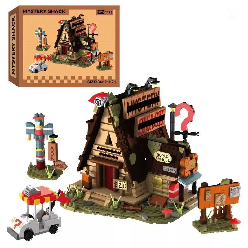 Конструктор Gravity Falls Mystery Shack, 1125 деталей, для мальчиков и девочек, пластик, разноцветный