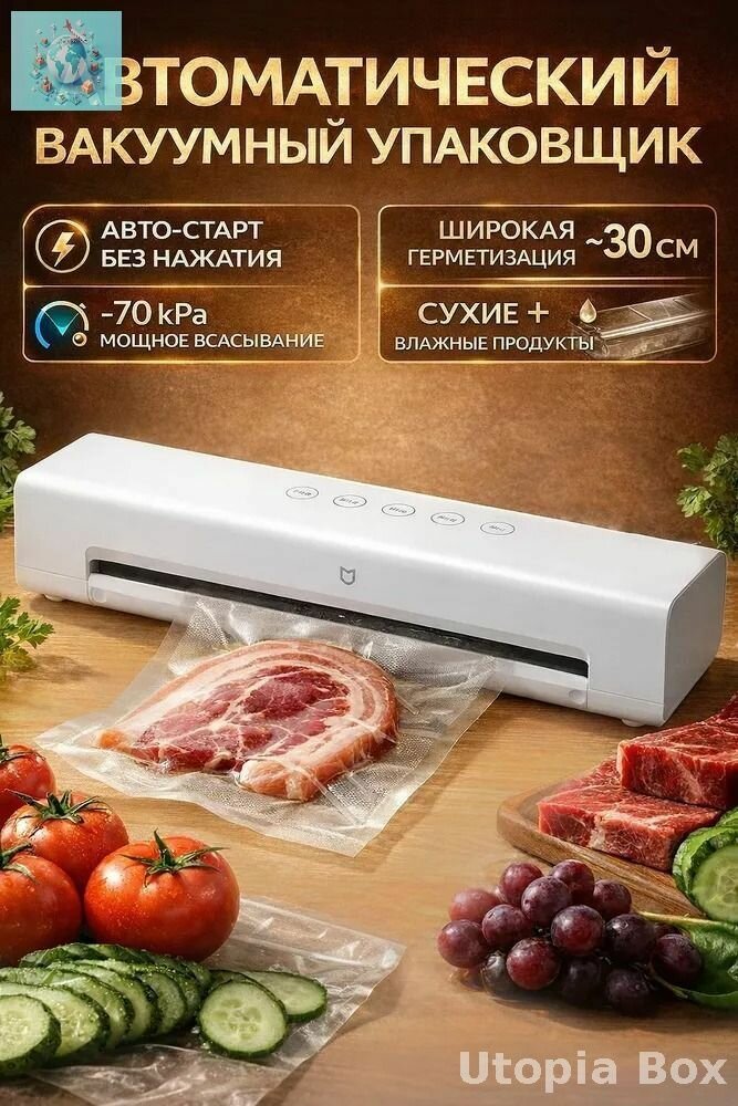 Вакуумный упаковщик Mijia Automatic Vacuum Sealing Machine (MJFKJ06XM) / Вакууматор / Упаковочная машина