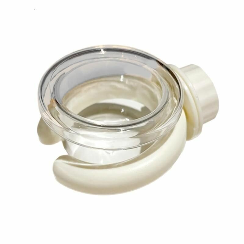 Прозрачная кормушка-поилка для попугаев с прищепкой, Белый - Круглый