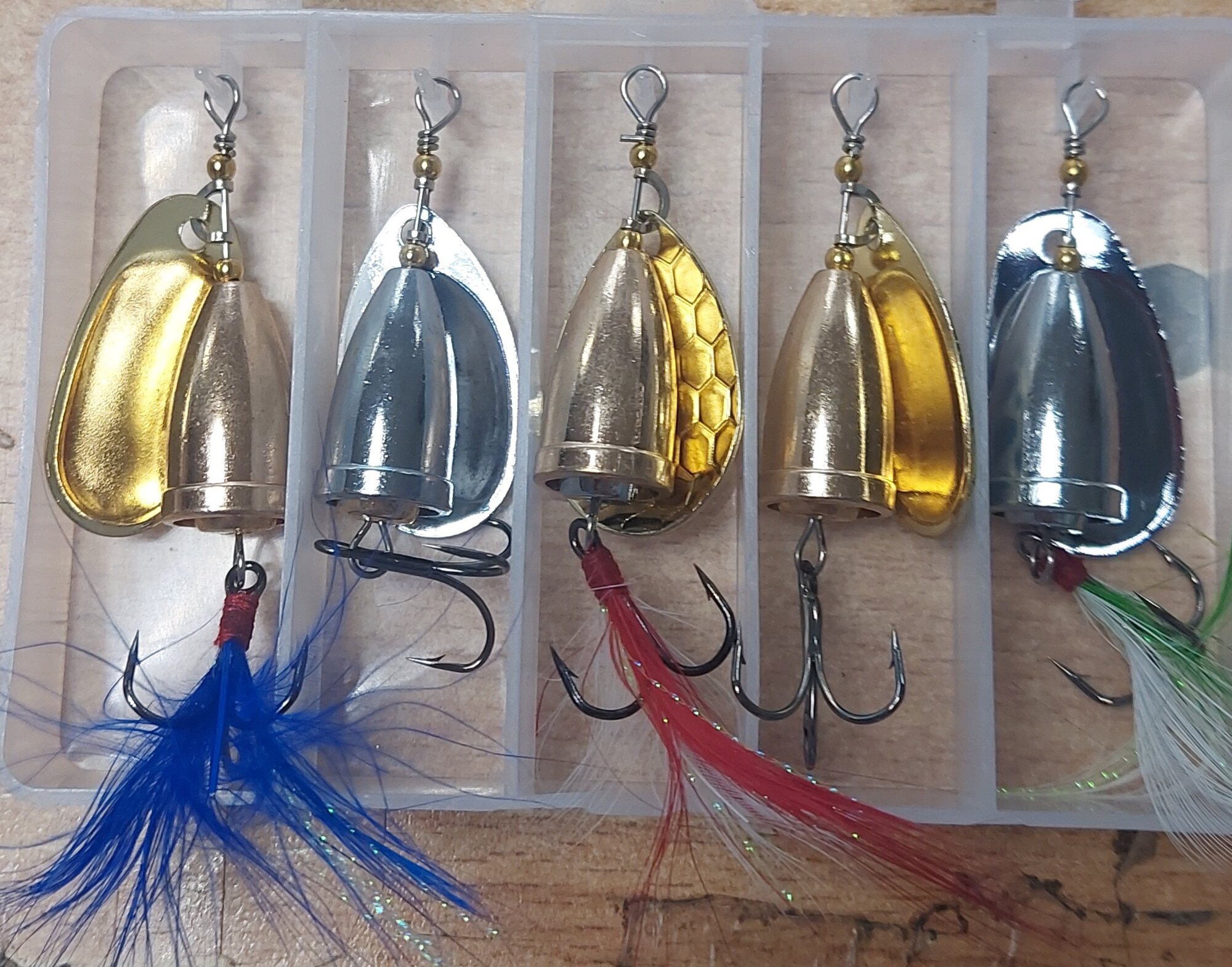 Набор блесен для ловли хищника, вращающиеся, разного веса и цвета